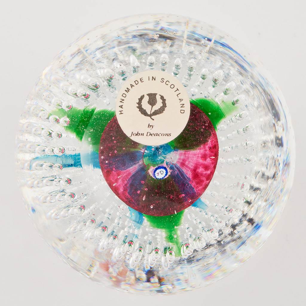 John Deacons Paperweight Flower In The Rain c1990