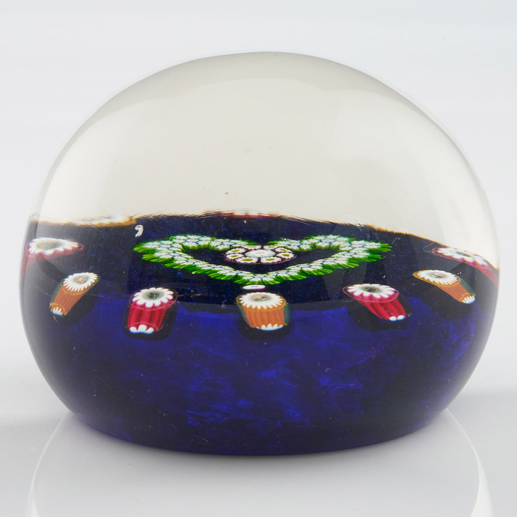Paul Ysart Paperweight Harland Heart Millefiori c1970