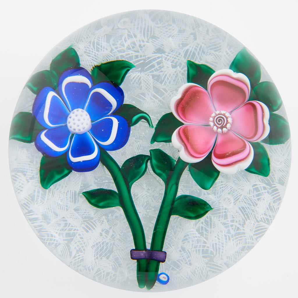 Bob Banford Magnum Paperweight Double Flower Bouquet