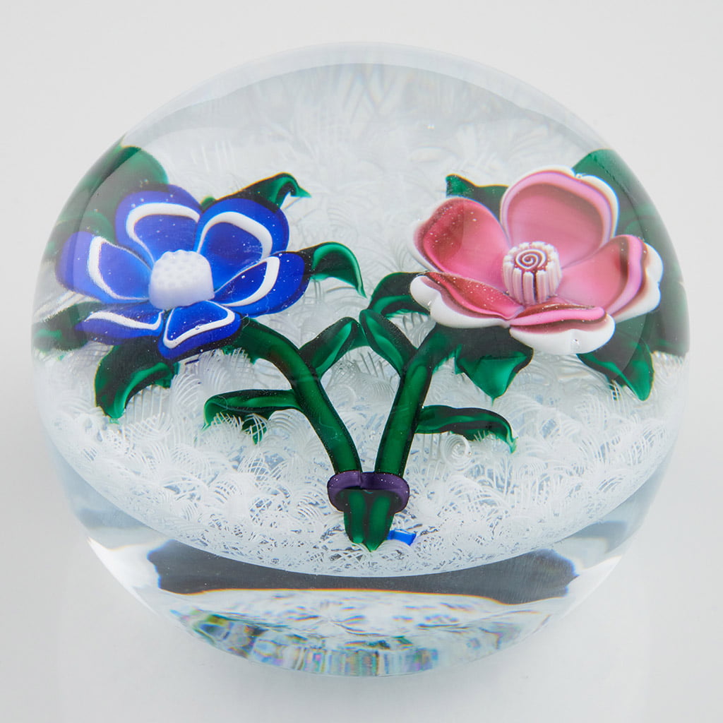 Bob Banford Magnum Paperweight Double Flower Bouquet
