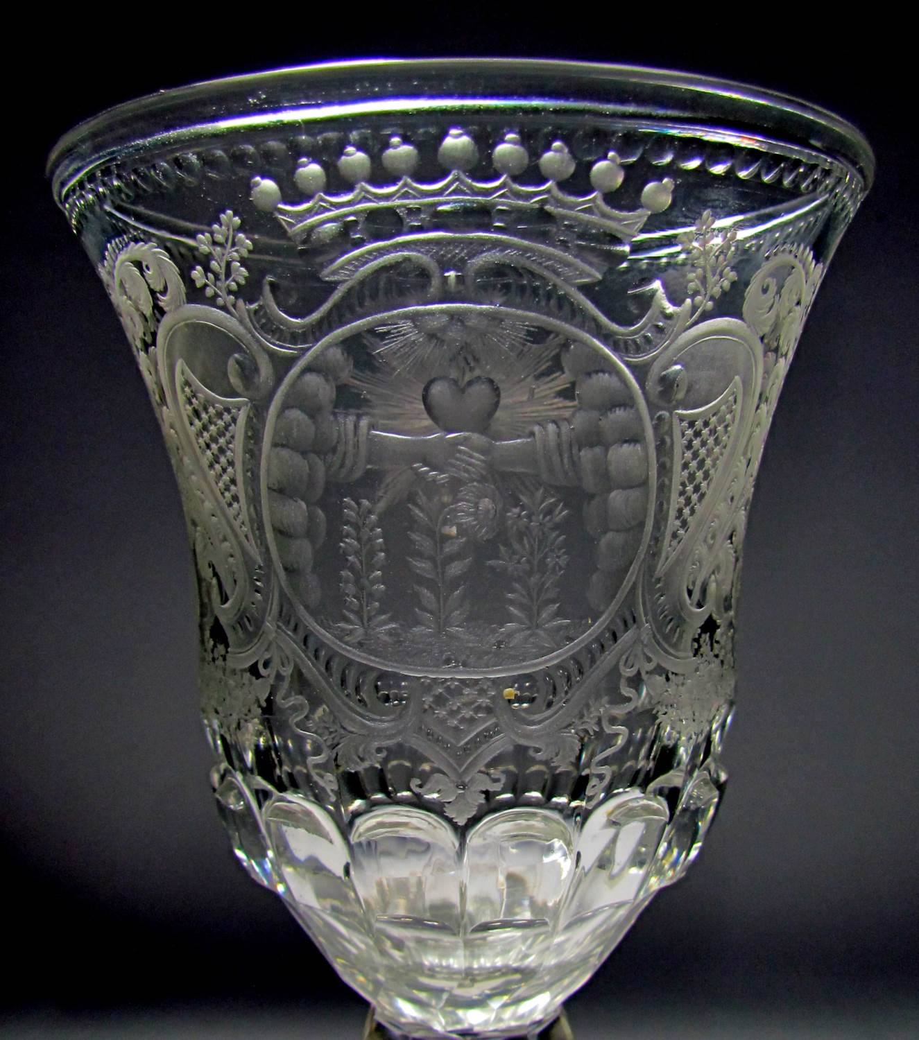 Jacob Sang Engraved Wine Glass Goblet