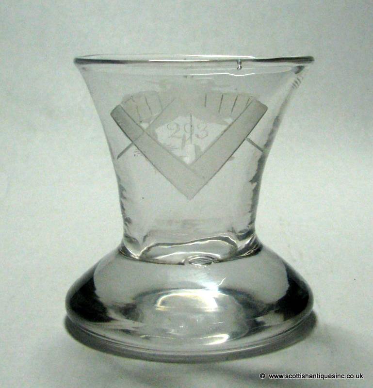 SOLD – Georgian Masonic Engraved Firing Glass c1810