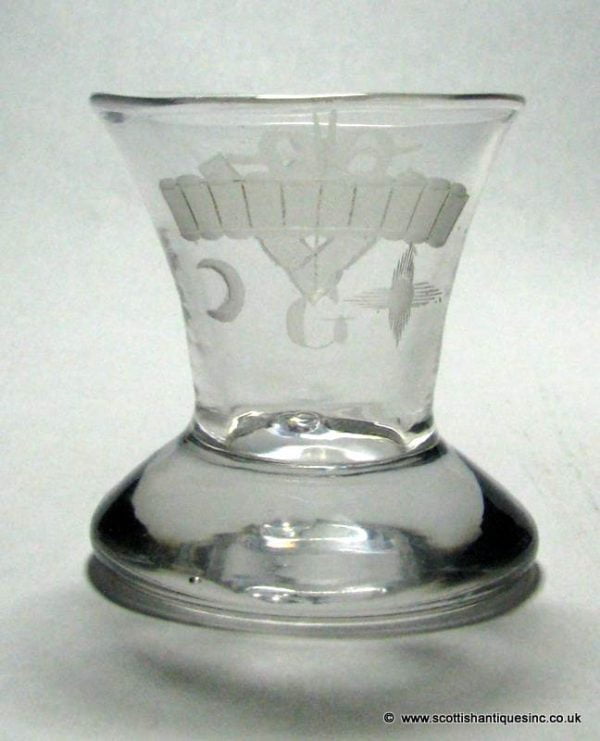 SOLD – Georgian Masonic Engraved Firing Glass c1810