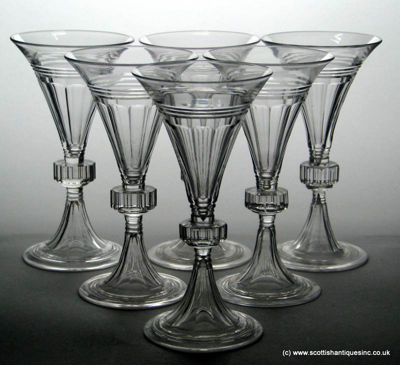 SOLD- Six Victorian Wine / Port Glasses c1880