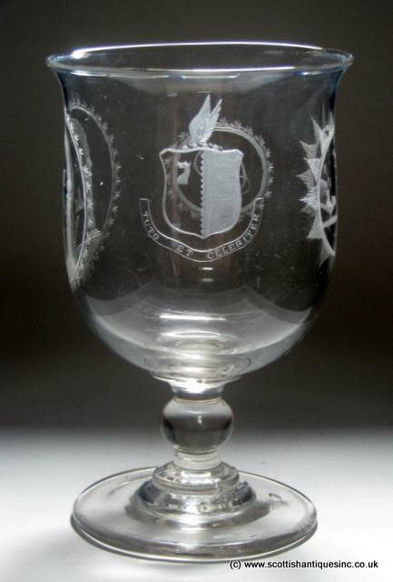SOLD- Rare Victorian Masonic Templar Goblet c1850