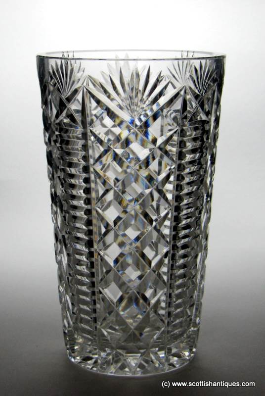 SOLD – Webb Cut Crystal Glass Vase