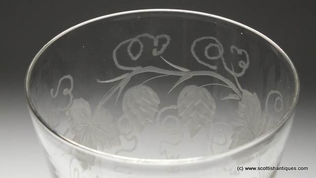 SOLD- Pair Large 19th Century Engraved Rummers c1830