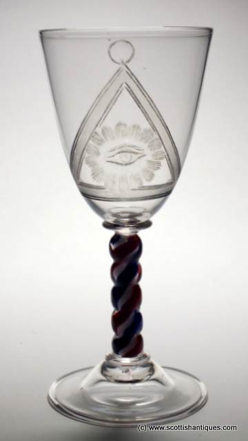 Haggai Masonic Engraved Goblet c1900