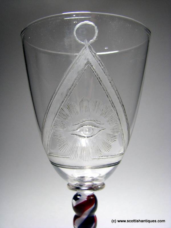 Haggai Masonic Engraved Goblet c1900