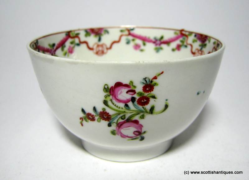 New Hall ‘Knitting Wool’ Porcelain Tea Bowl & Saucer c1800