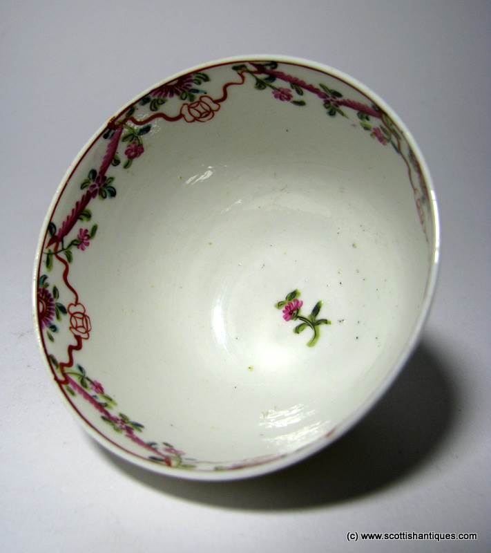 New Hall ‘Knitting Wool’ Porcelain Tea Bowl & Saucer c1800