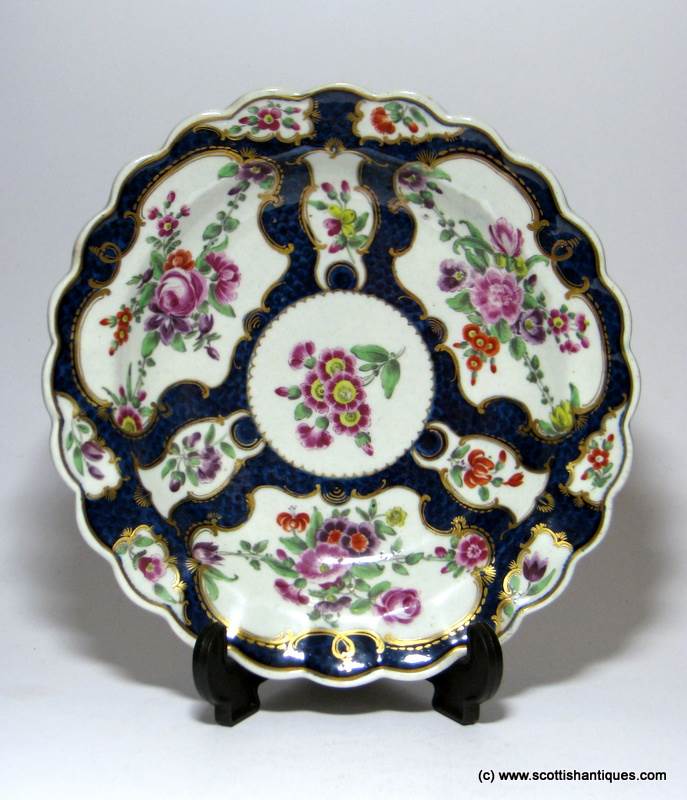 SOLD – First Period Worcester Blue Scale Porcelain Dish c1770