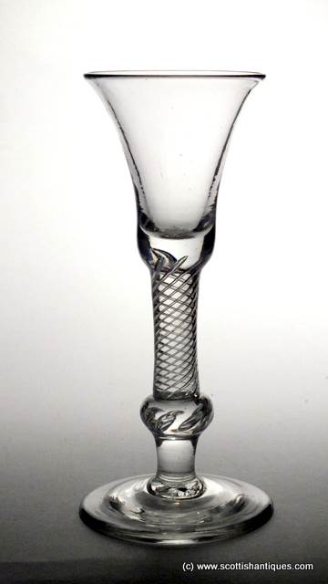 SOLD – Georgian Composite Stem Wine Glass c1750