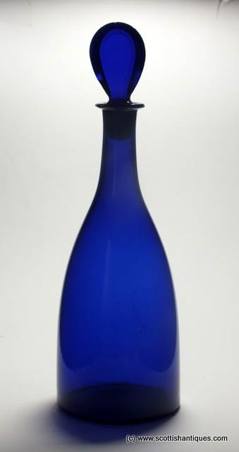 SOLD – Georgian Bristol Blue Glass Decanter c1810