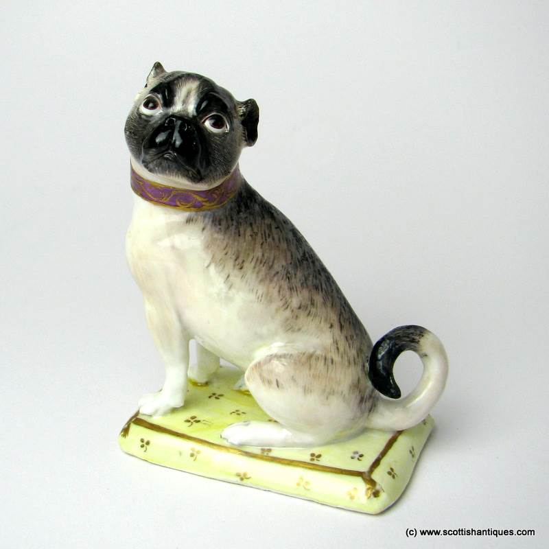 A Fine Meissen Porcelain Pug Dog c1750