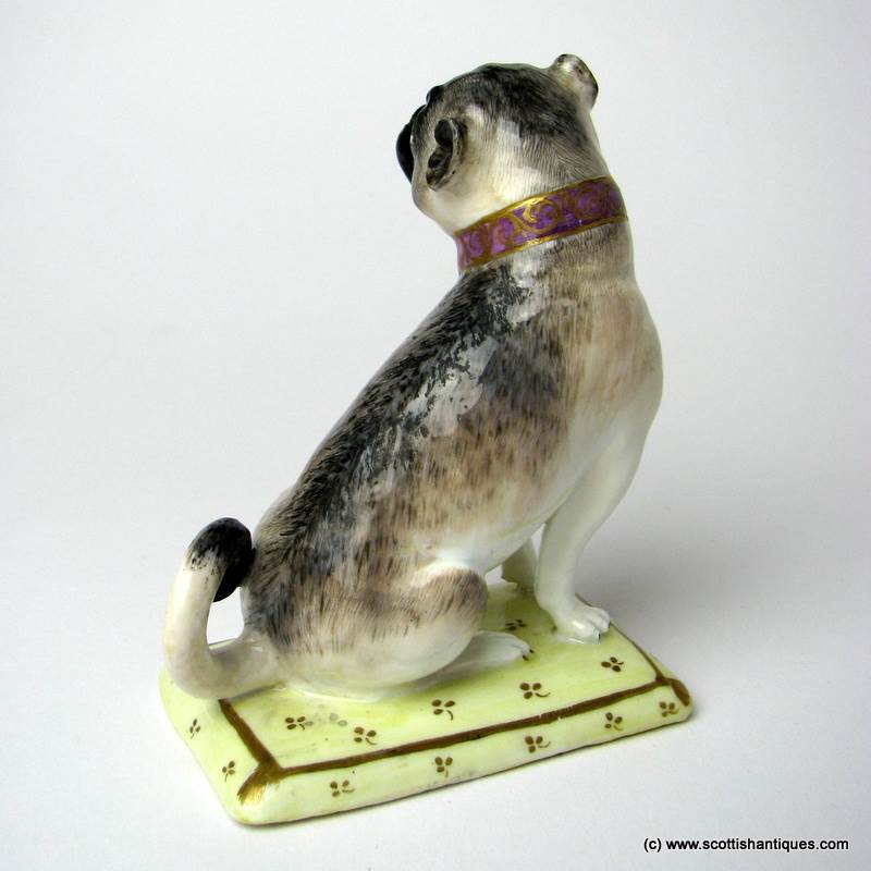 A Fine Meissen Porcelain Pug Dog c1750