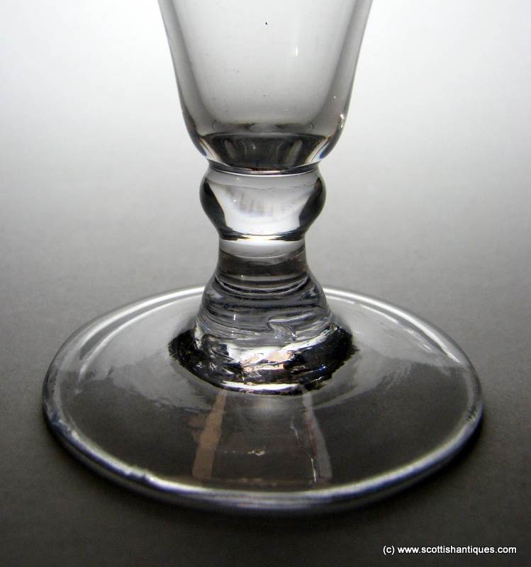 Engraved Georgian Dwarf Ale Glass c1760