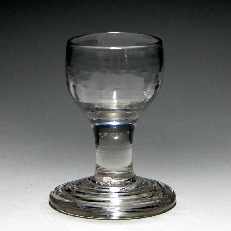 Georgian Terraced Foot Dram Glass c1760