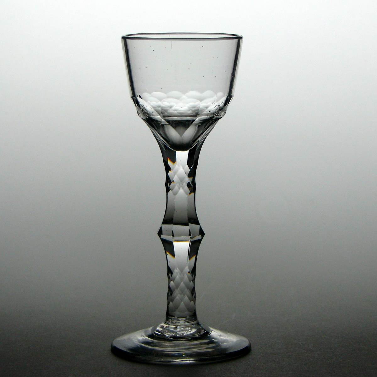 18th Century Facet Cut Wine Glass c1780