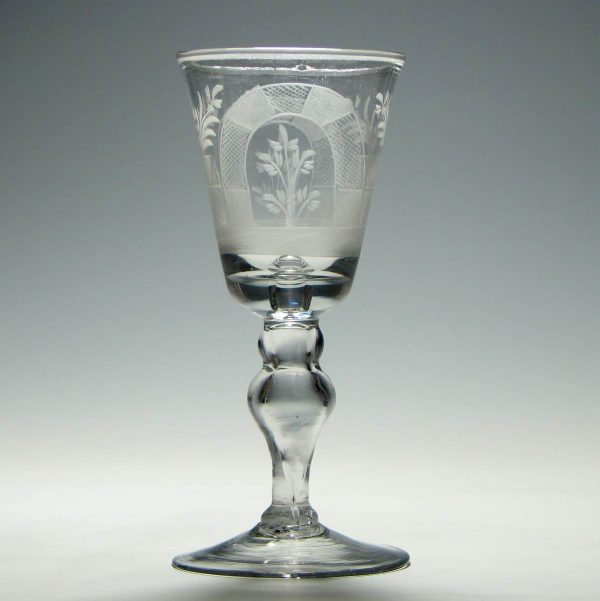 Dutch Engraved Masonic Baluster Goblet c1770