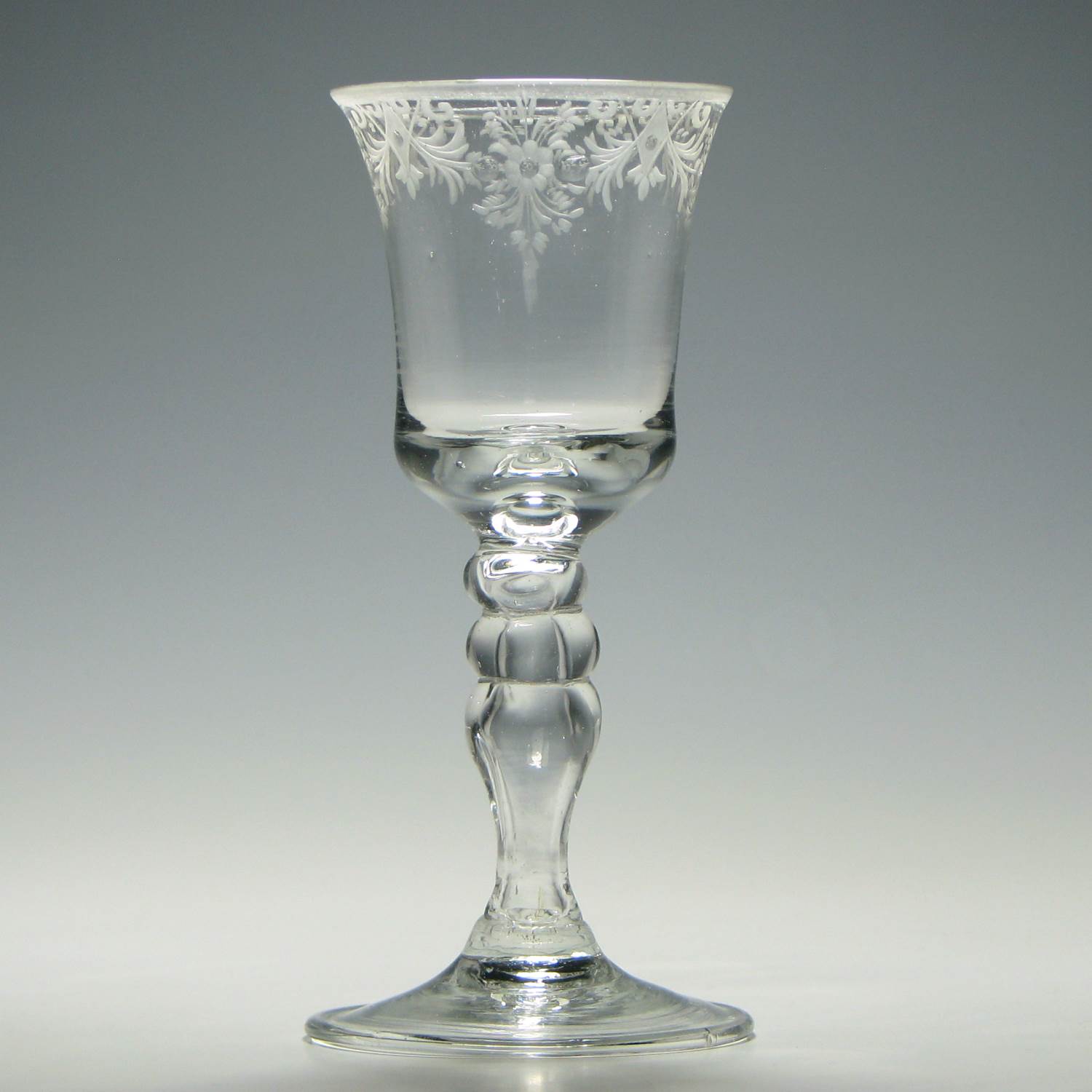 18th Century Dutch Engraved Wine Glass c1750