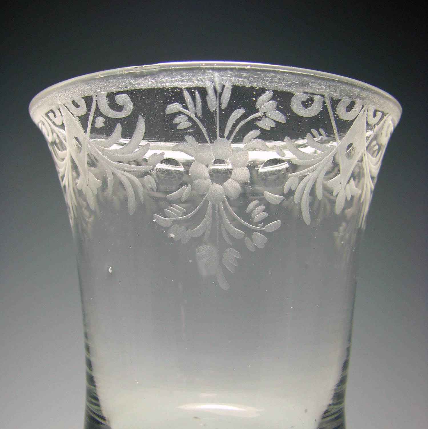 18th Century Dutch Engraved Wine Glass c1750