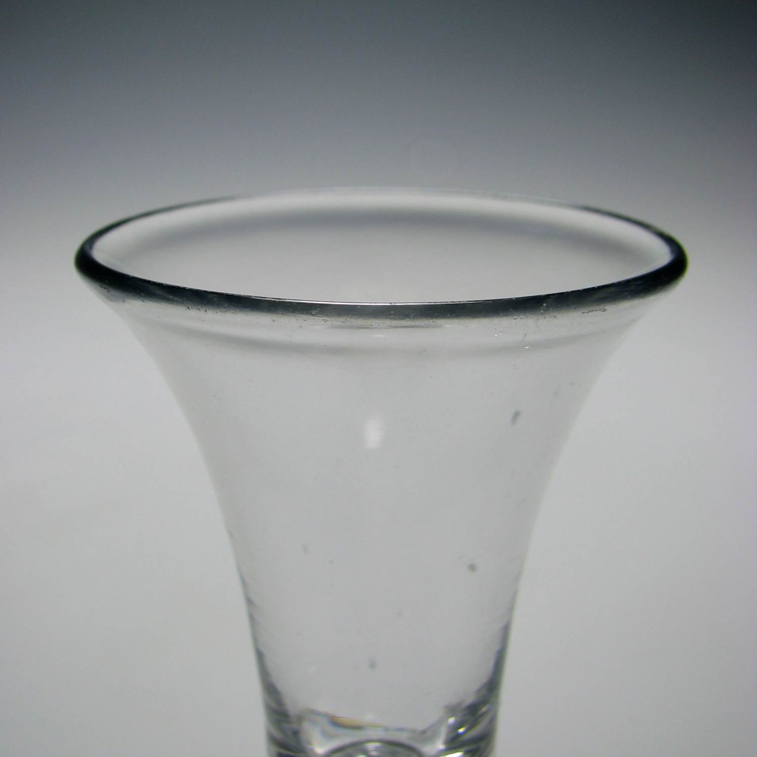 Georgian Air Beaded Dram Glass on Domed Foot c1750