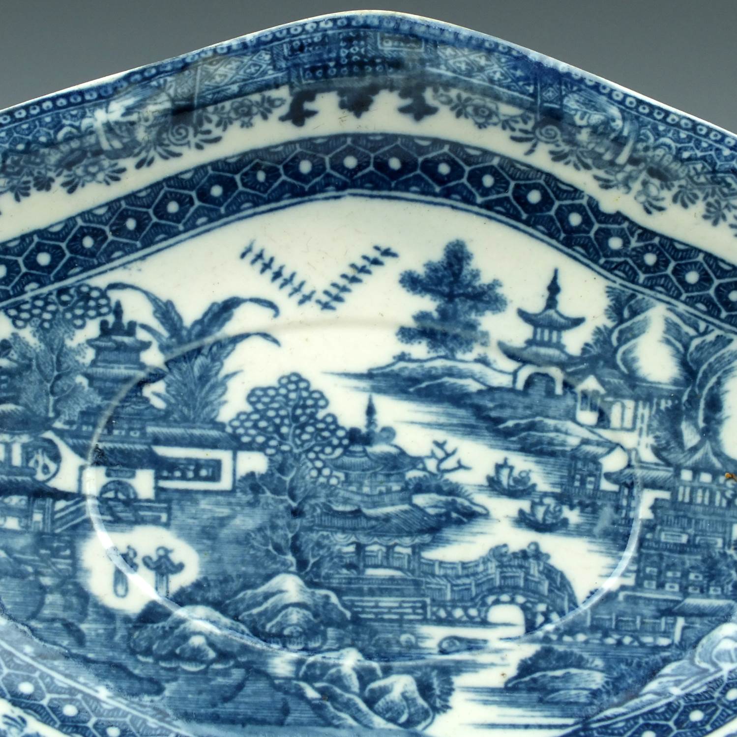 Caughley Full Nankin Pattern Butter Tub Stand c1780-99