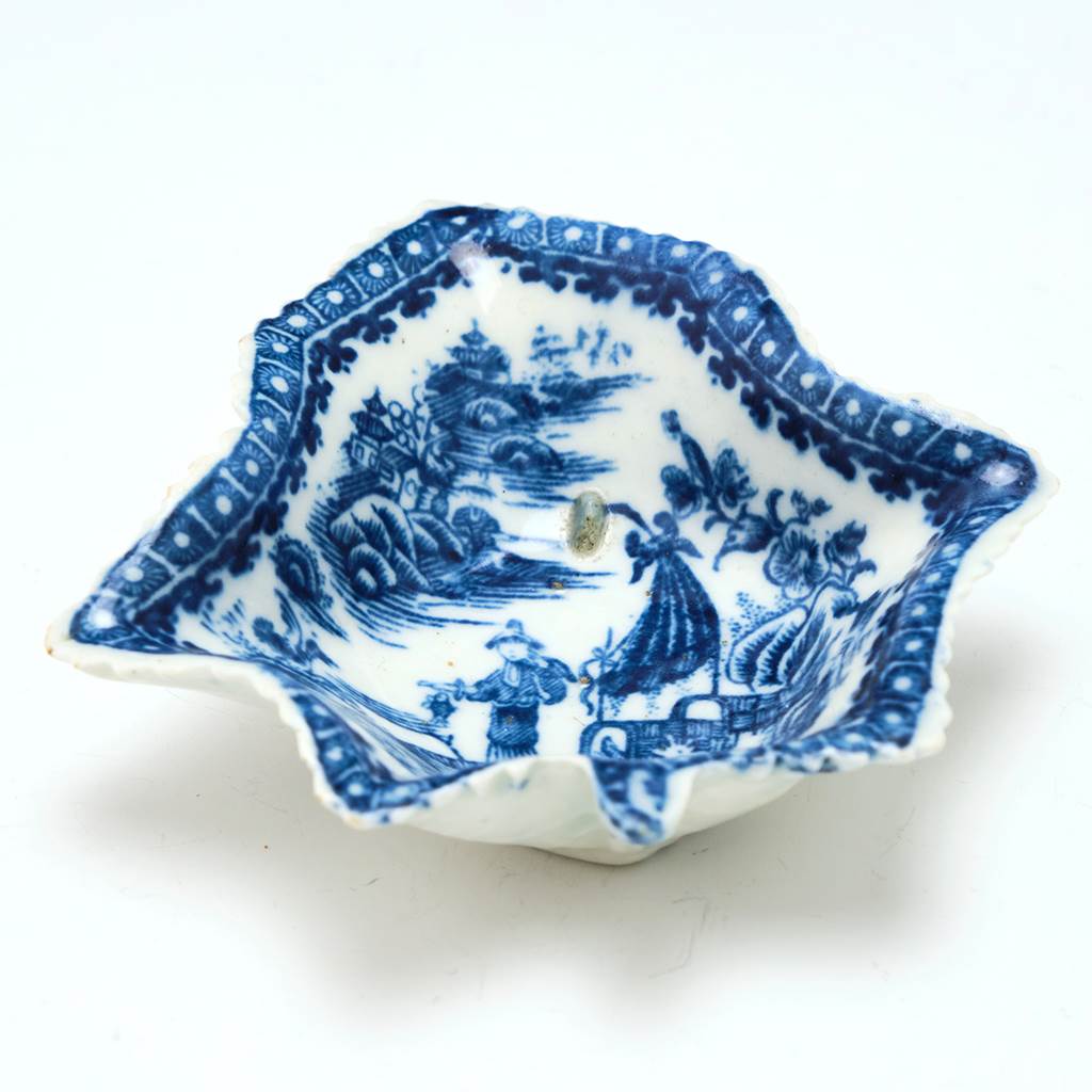 Caughley Fisherman Pattern Pickle Dish c1779-99