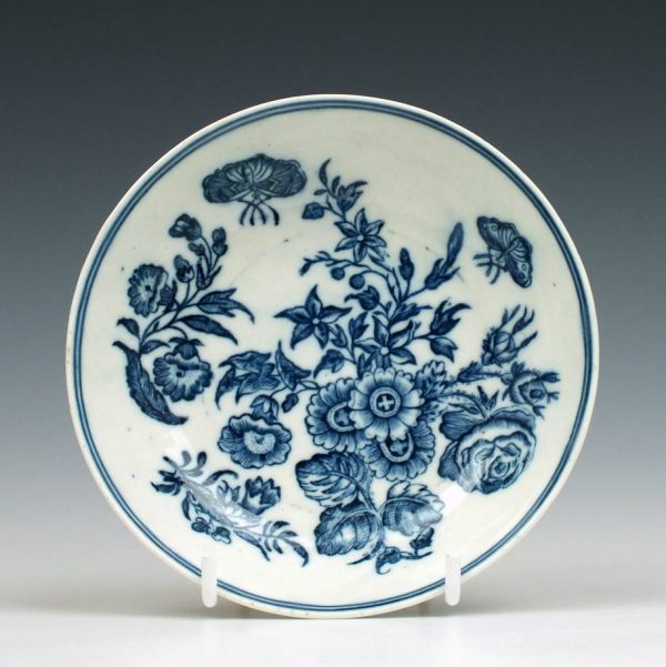 Caughley Three flowers Pattern Teabowl & Saucer c1785