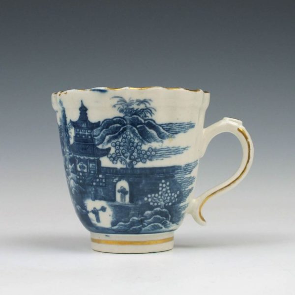 Caughley Pagoda Pattern Coffee Cup and Saucer c1782-92