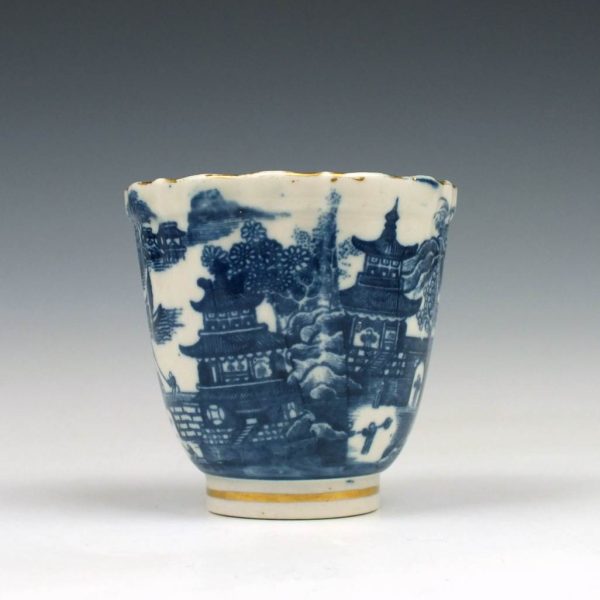 Caughley Pagoda Pattern Coffee Cup and Saucer c1782-92