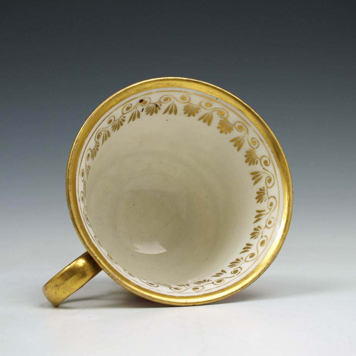 Hand painted Floral Coalport Porcelain Tea Cup and Saucer c1810