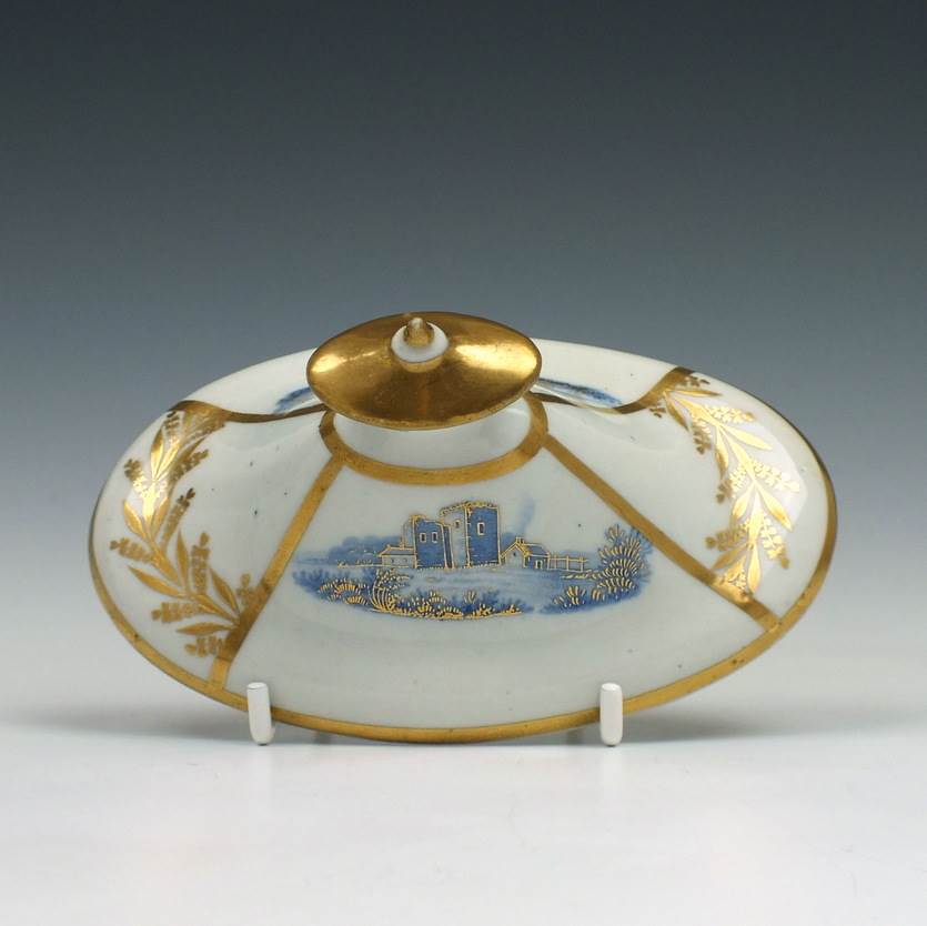 New Hall Porcelain Pattern 665 Sucrier and Cover c1810