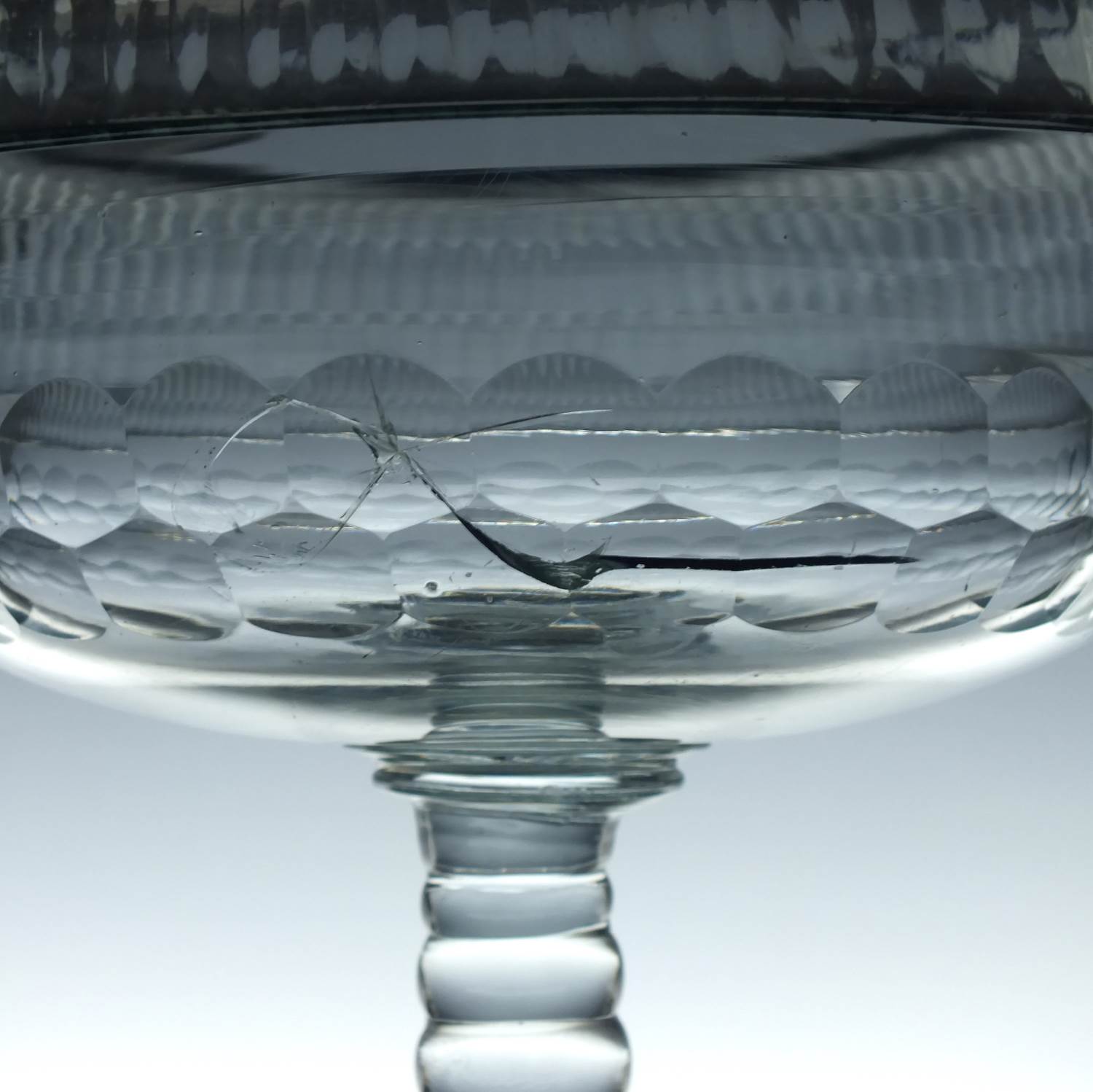 Irish Cut Glass Standing Bowl c1820