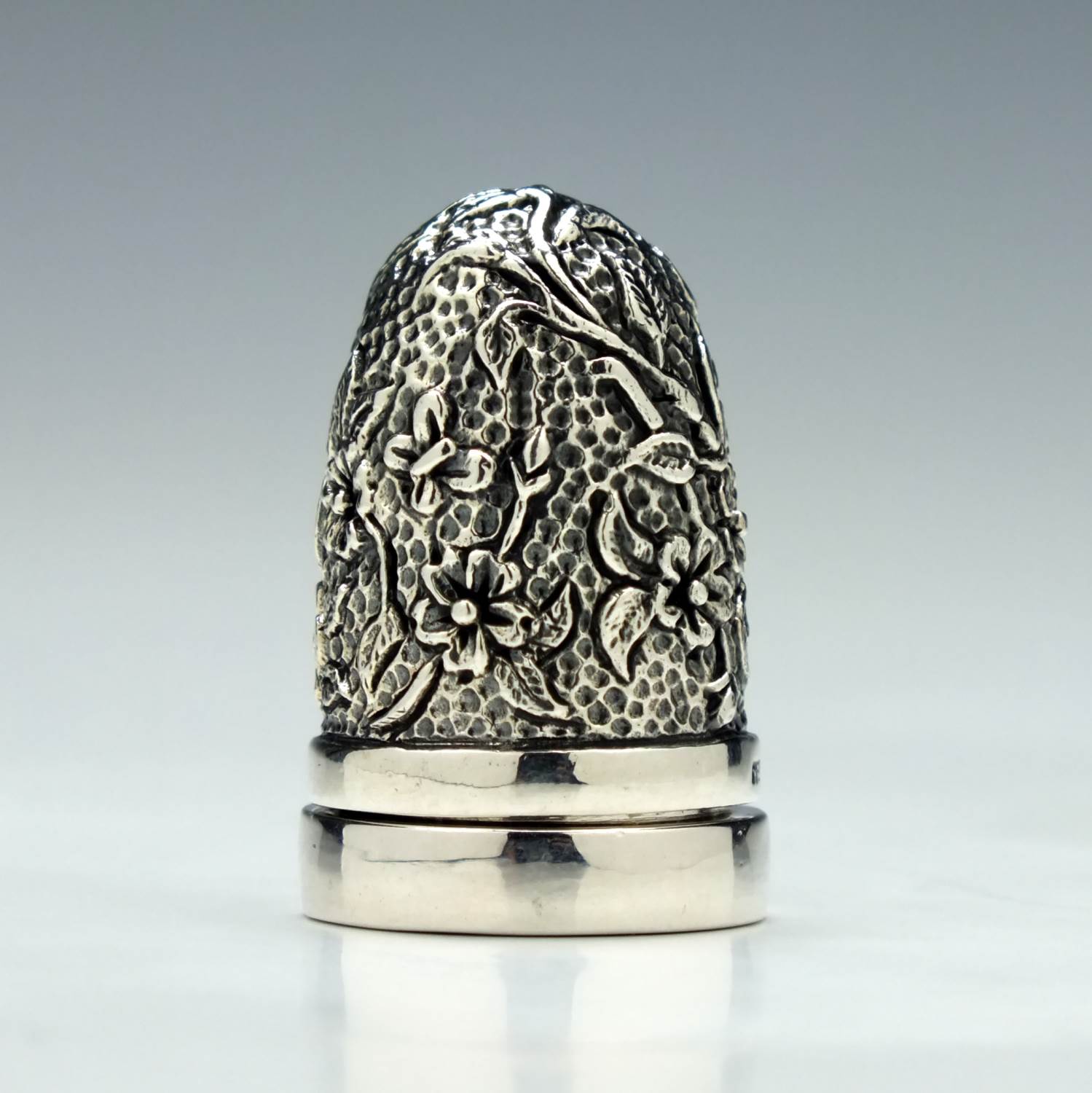 20th Century Silver Thimble With Integral Pincushion