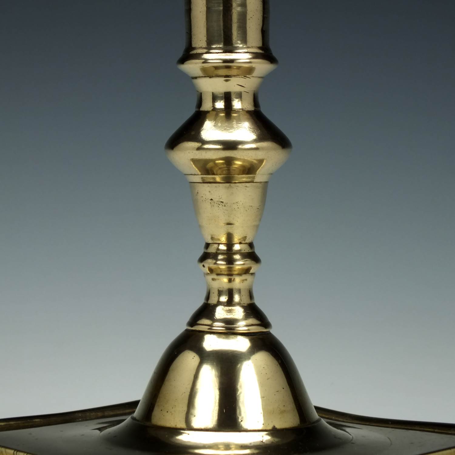 Early Spanish Brass Candlestick c1700