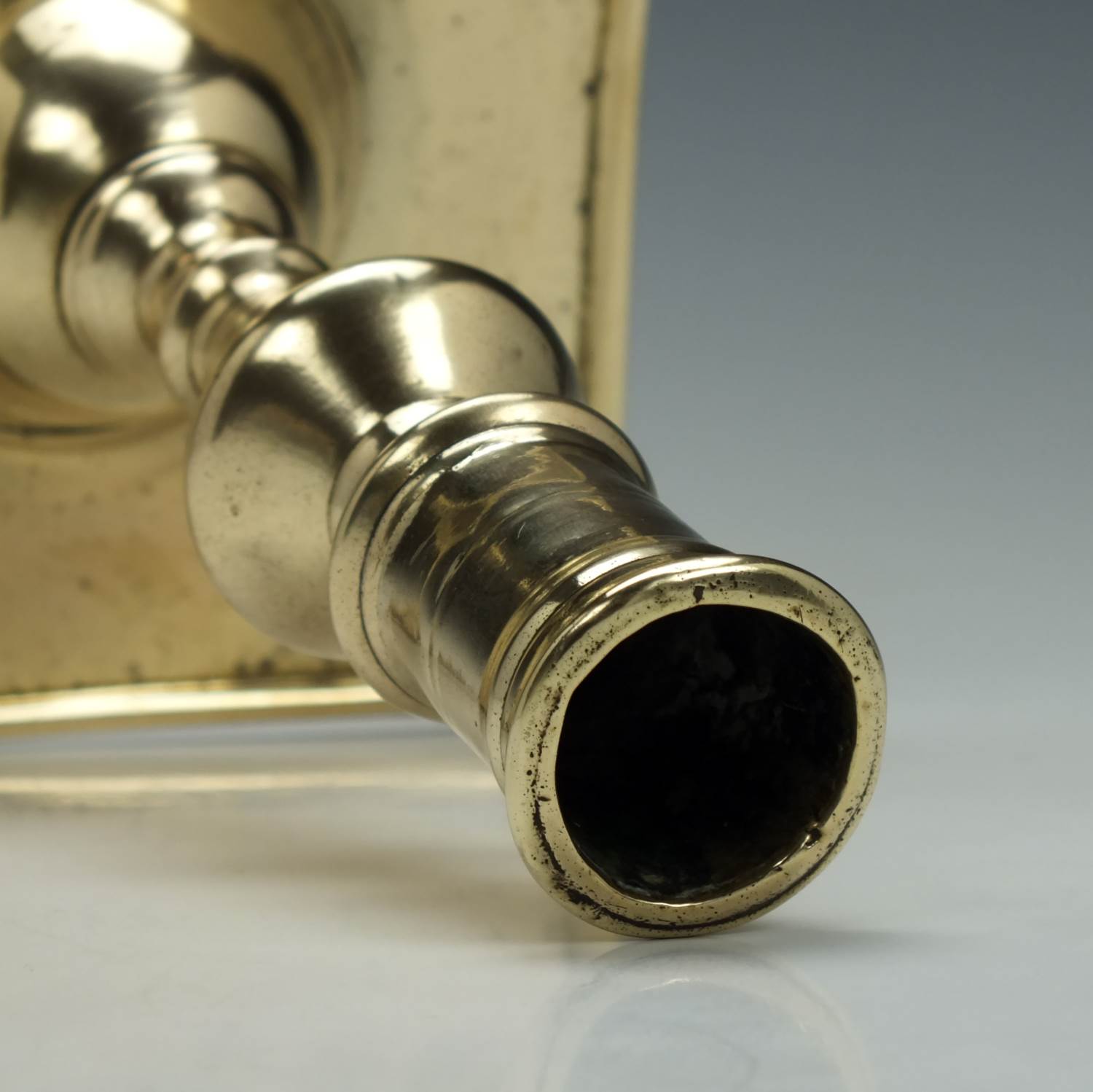 Early Spanish Brass Candlestick c1700