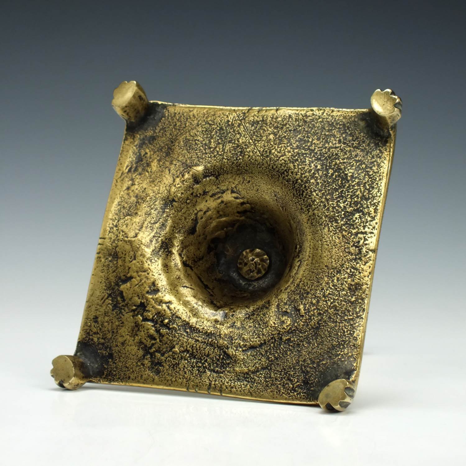 Early Spanish Brass Candlestick c1700