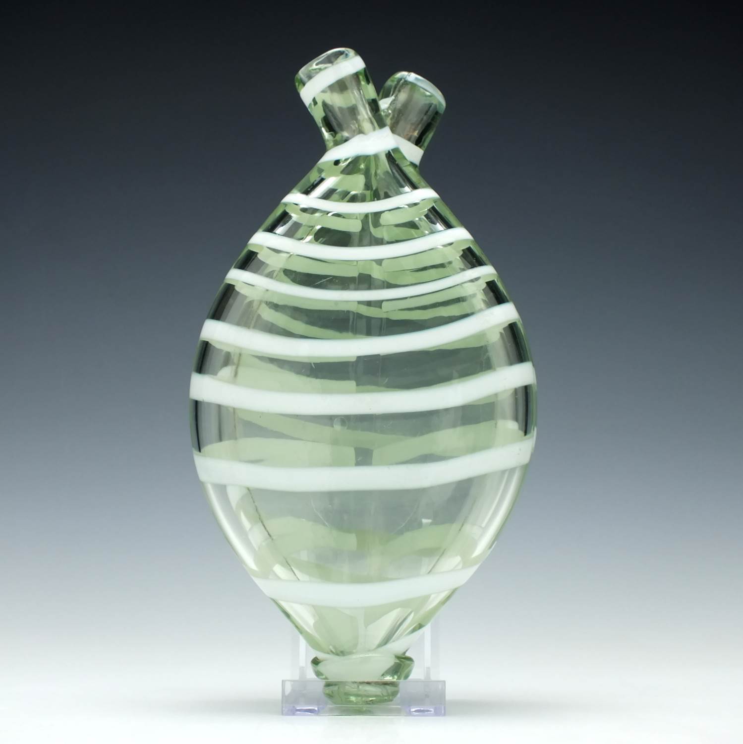 Victorian Nailsea Glass Double Gimmel Flask c1840