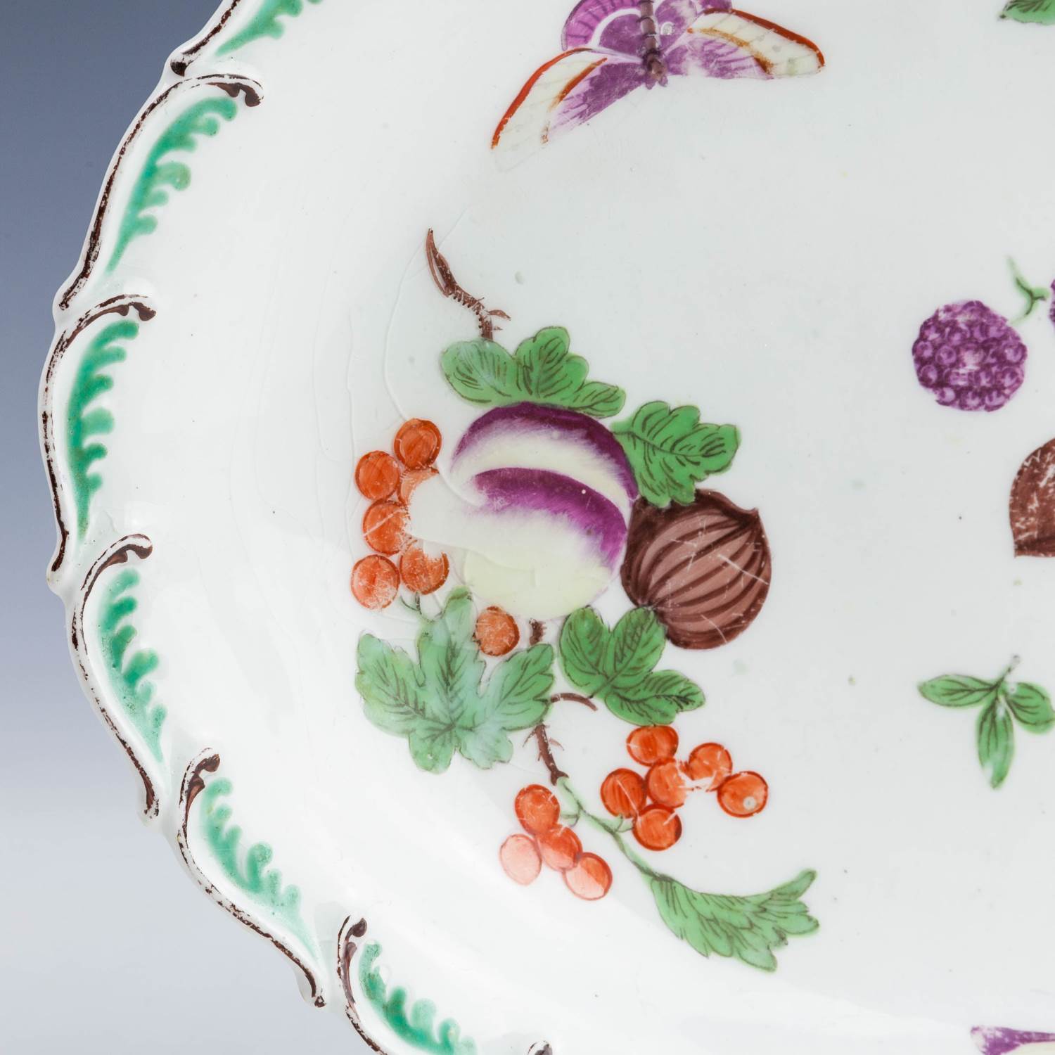 Chelsea Porcelain Oval Feather Edged Dish c1754