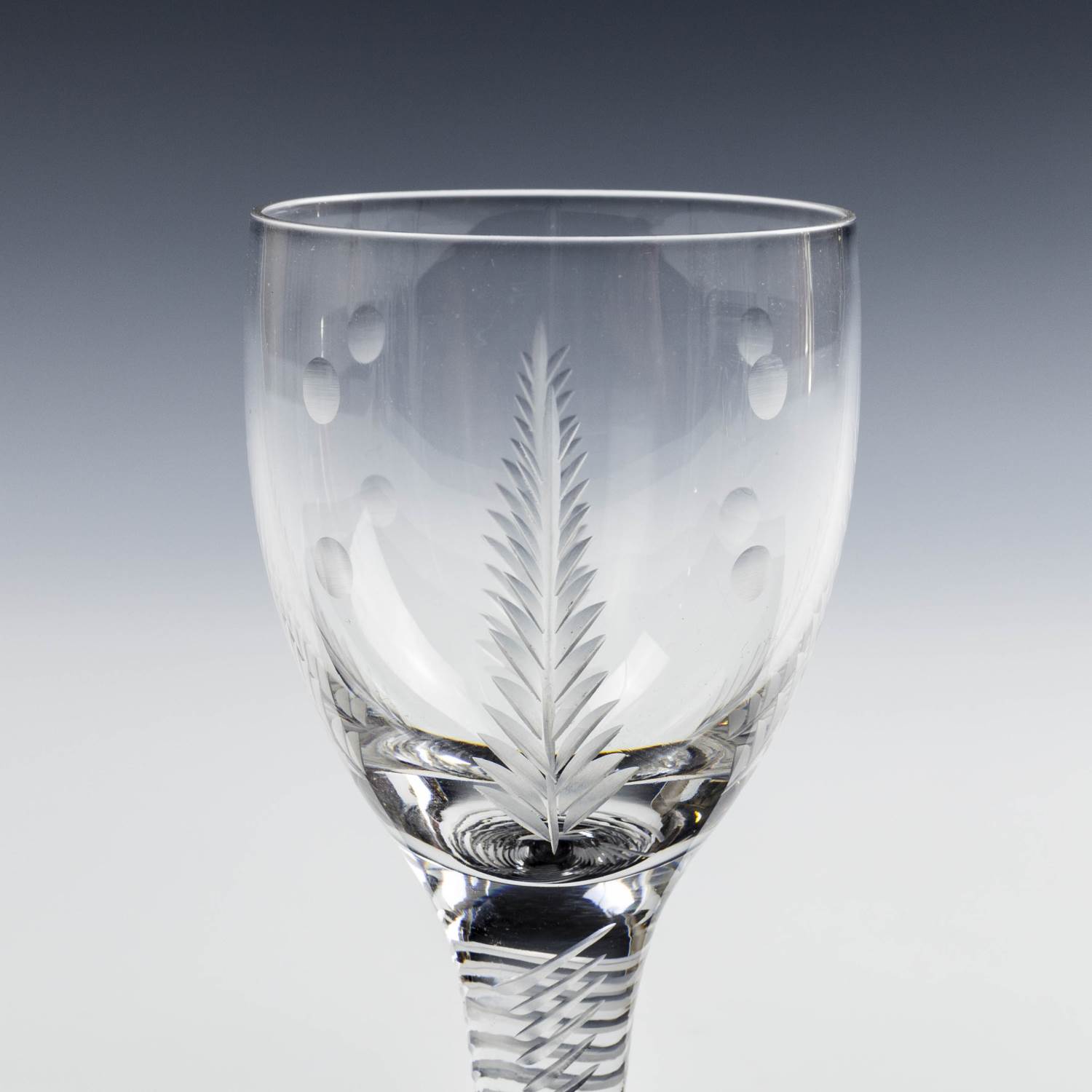 Set of Six Stuart Crystal Ellesmere Cut Port Glasses c1938