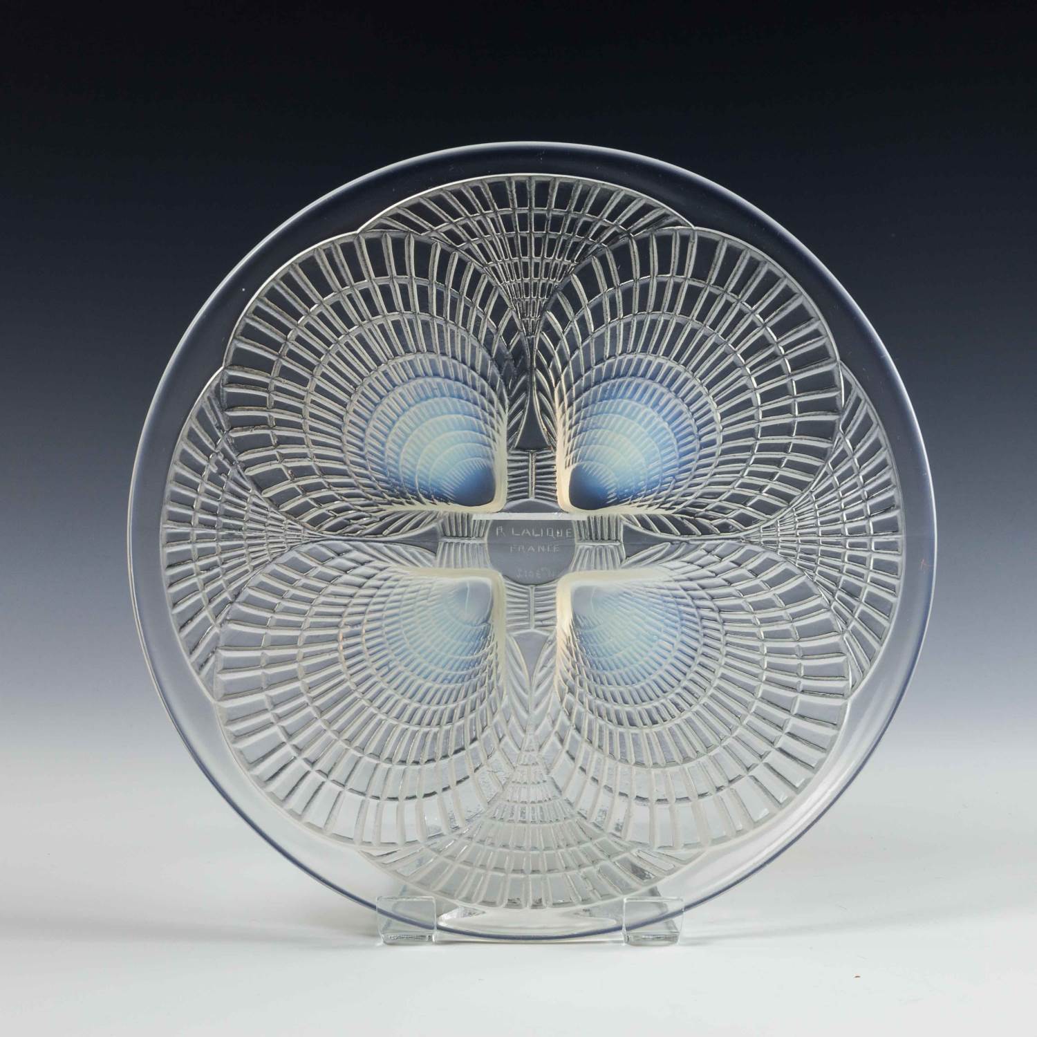 Pair Rene Lalique Coquilles Plates Designed 1924