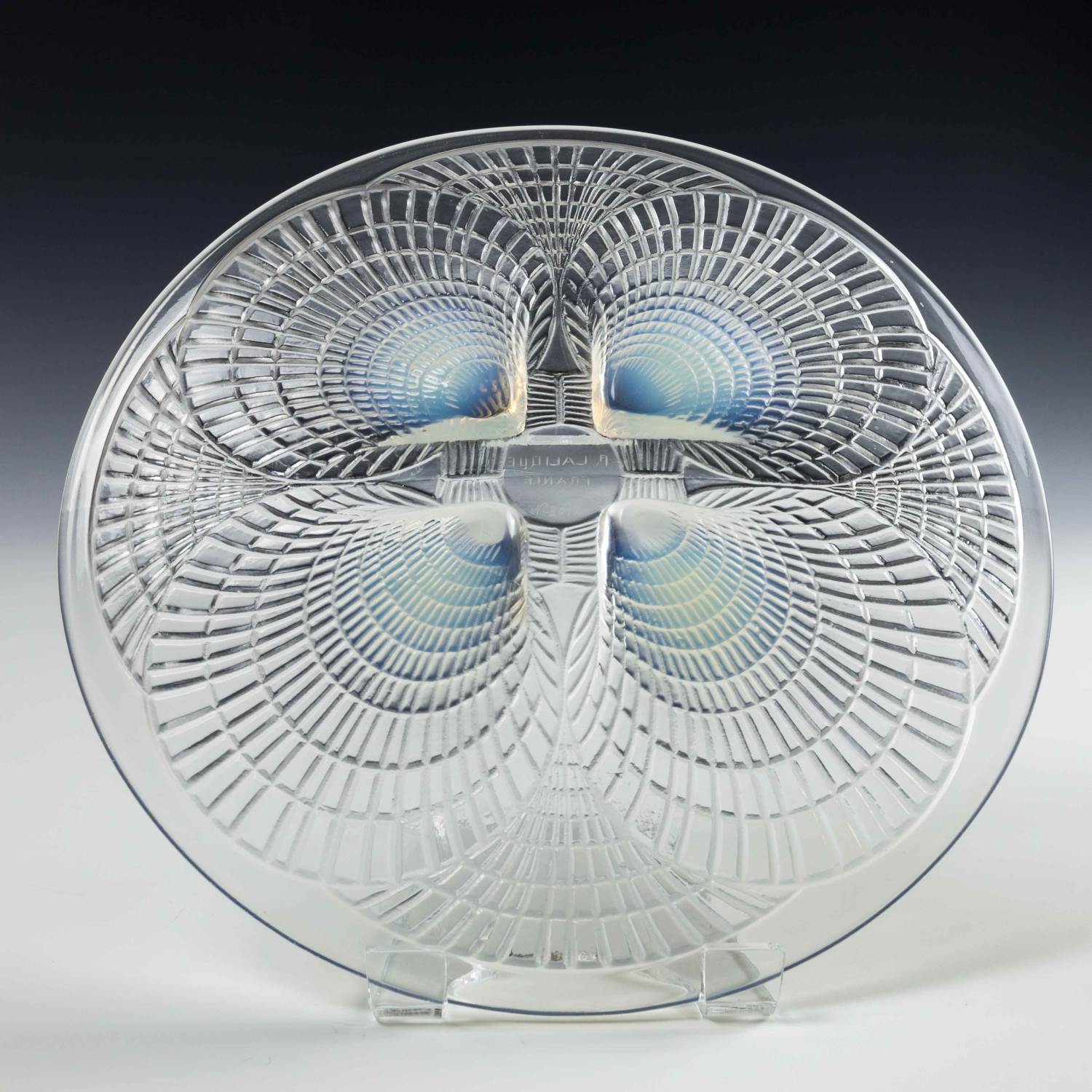 Pair Rene Lalique Coquilles Plates Designed 1924