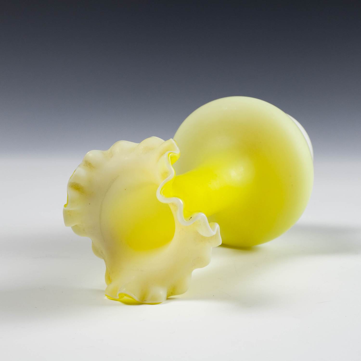 Canary Yellow Satin Glass Vase by Thomas Webb c1895 - 18th century ...