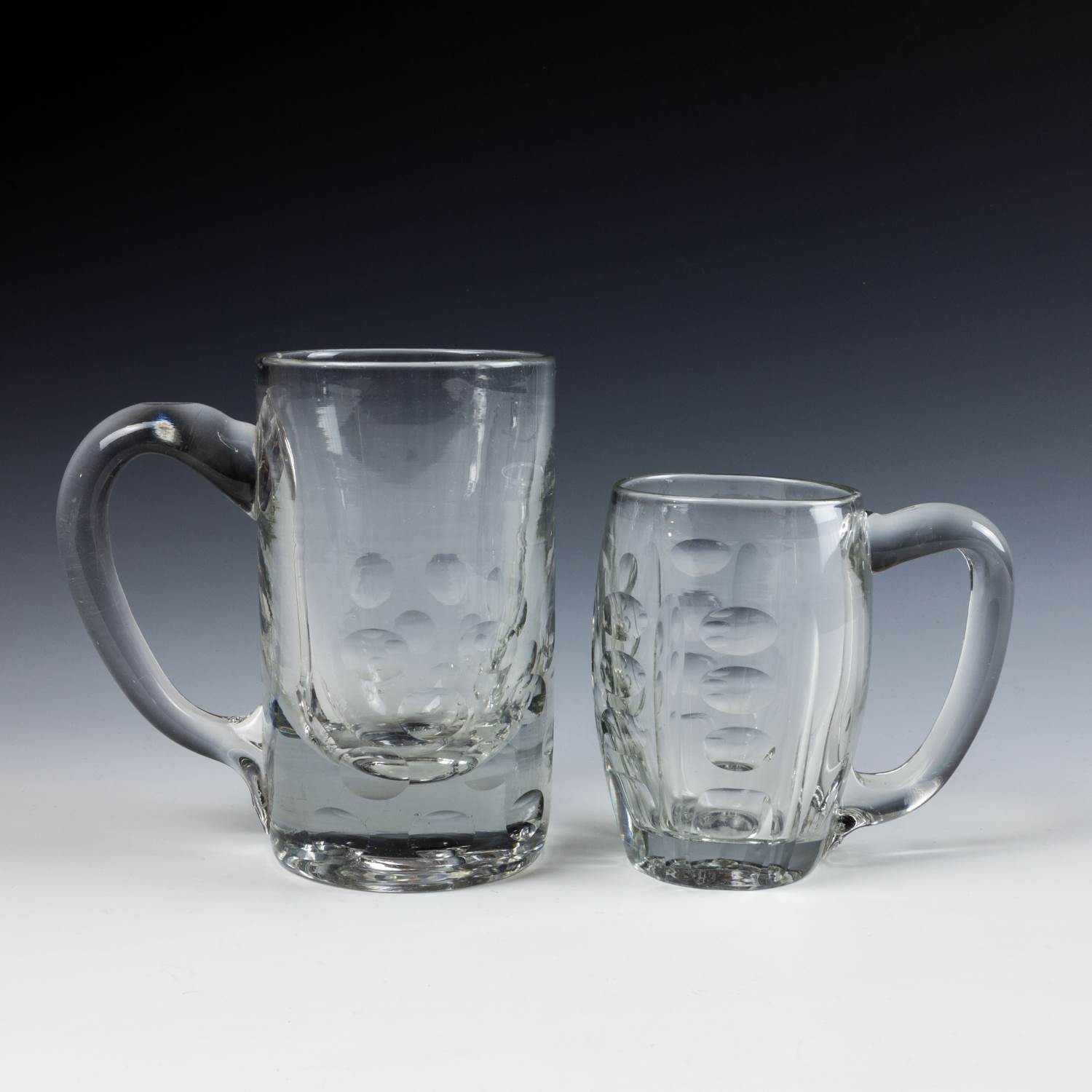 Two Victorian Glass Tankards c1870