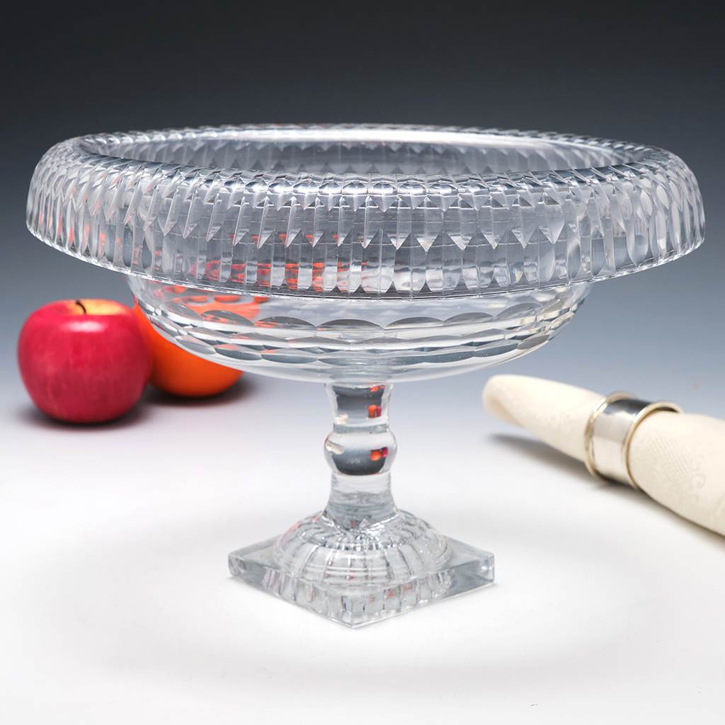 Irish Cut Glass Standing Bowl c1810