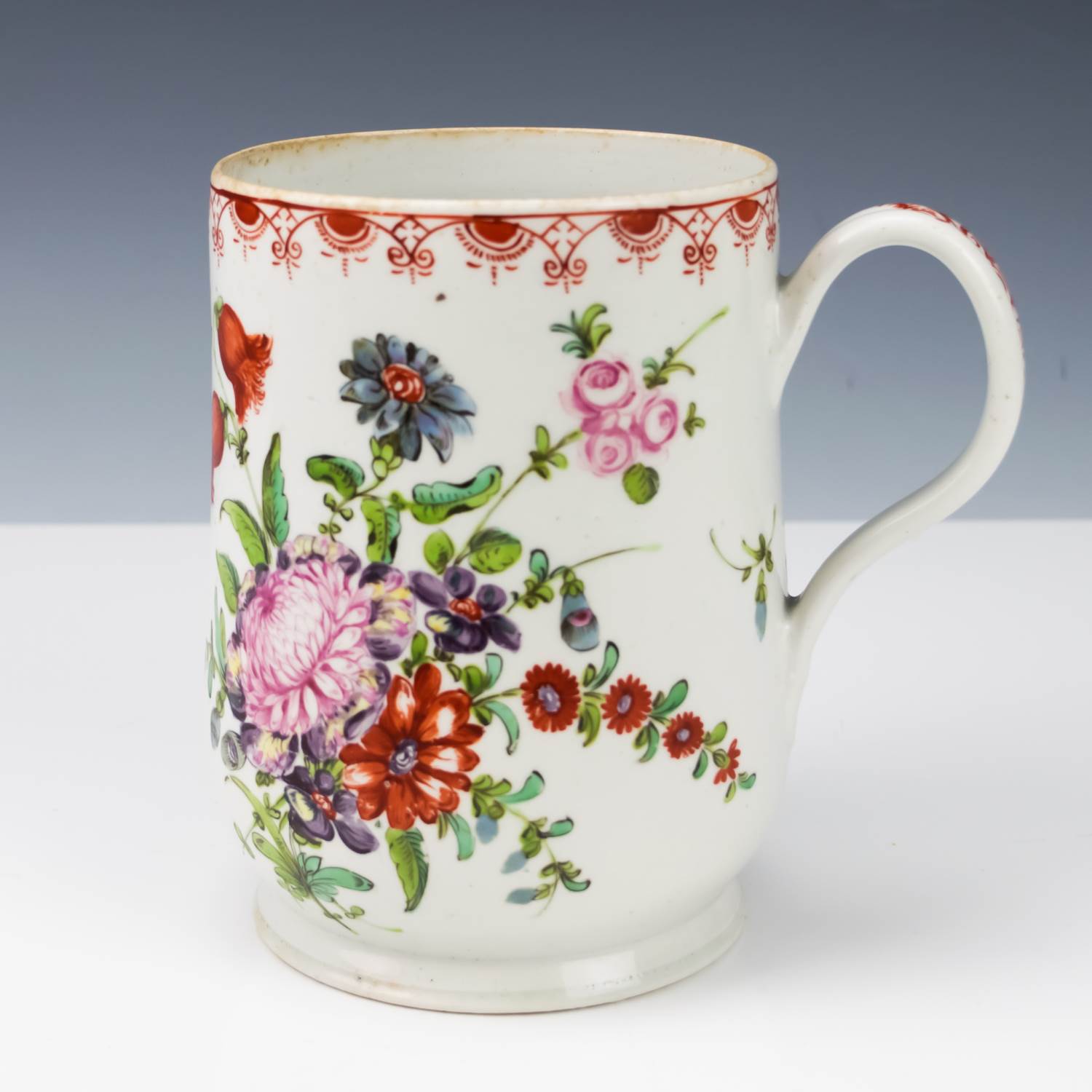 Large Bow Porcelain Tankard c1767