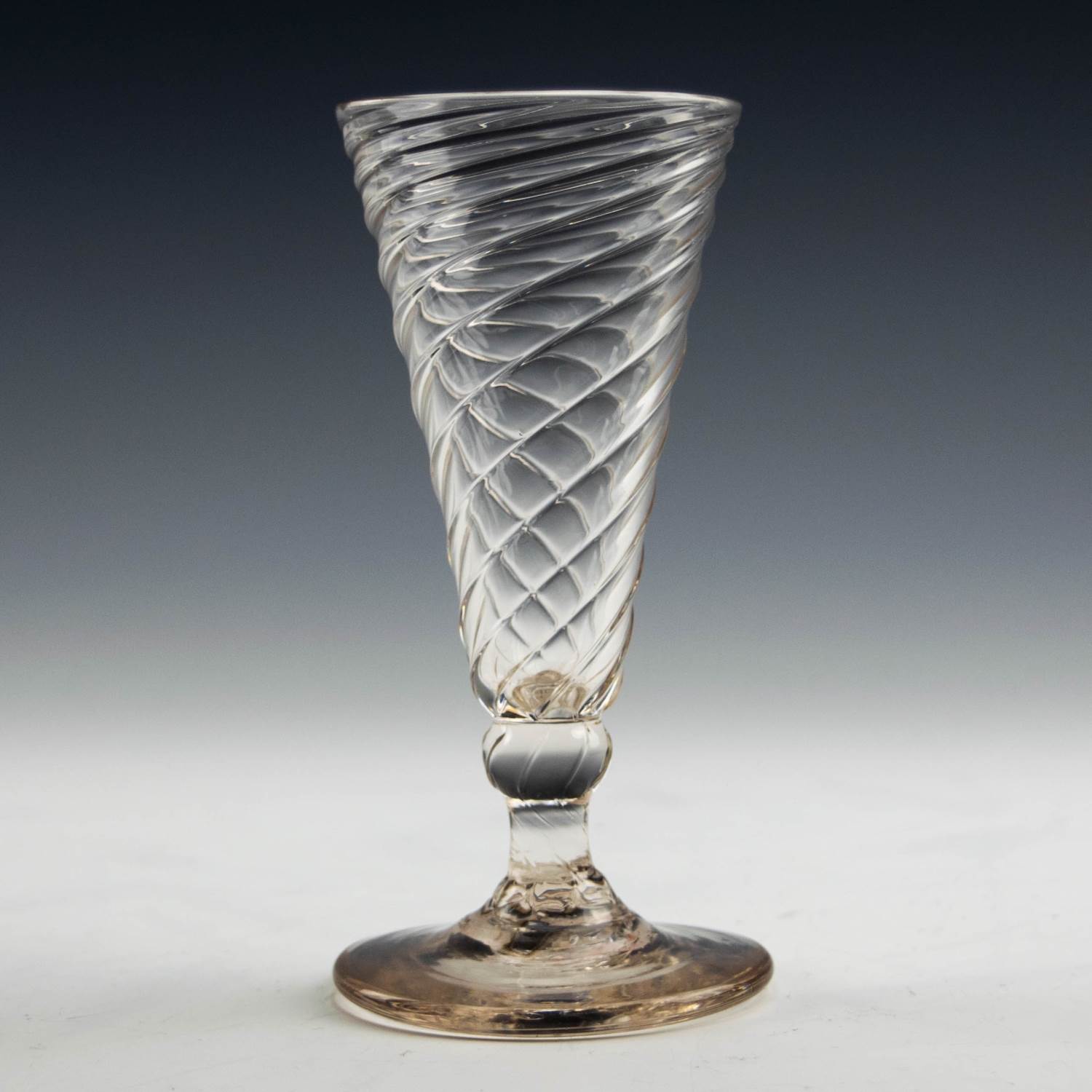 Wrythen Moulded Georgian Dwarf Ale Glass c1780