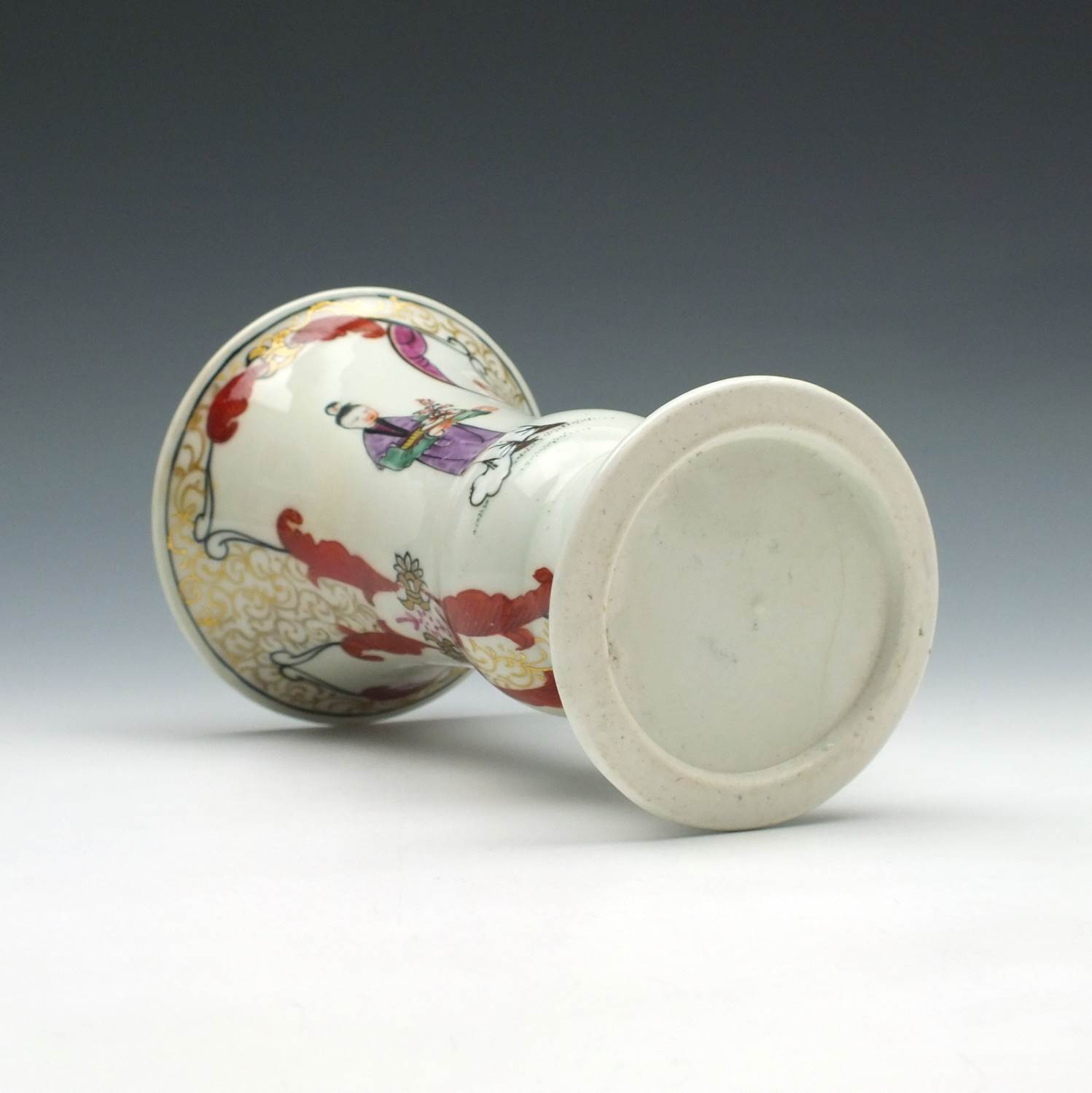 First Period Worcester Long Eliza Vase c1770